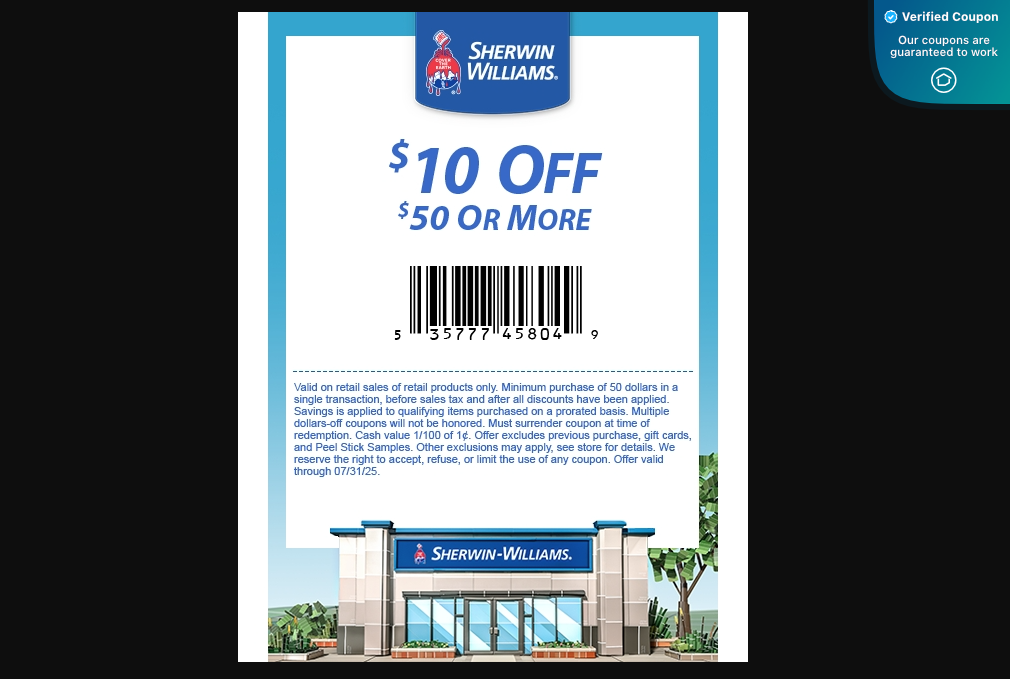 Sherwin-Williams - Coupons & Promo Code for August 2025