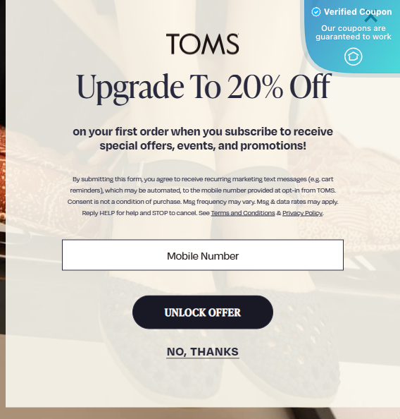 TOMS - Verified Coupons + 1 Promo Code for June 2025
