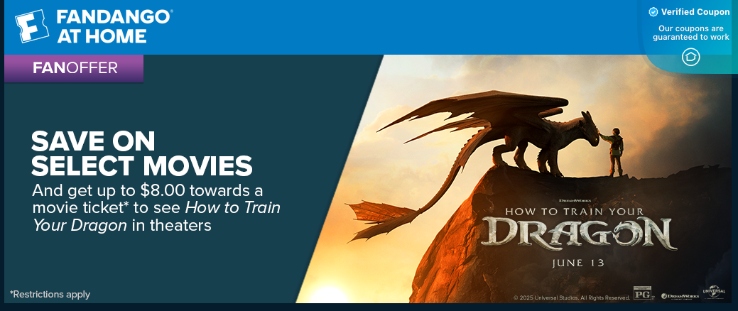 19 Fandango Coupons & Promo Codes for June 2025