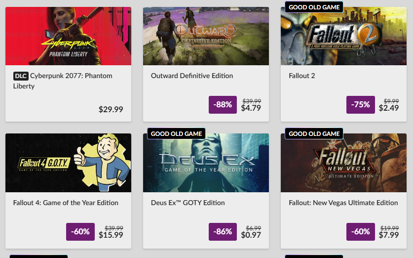 GOG Deals – Save Now (No Codes Needed in June 2025)