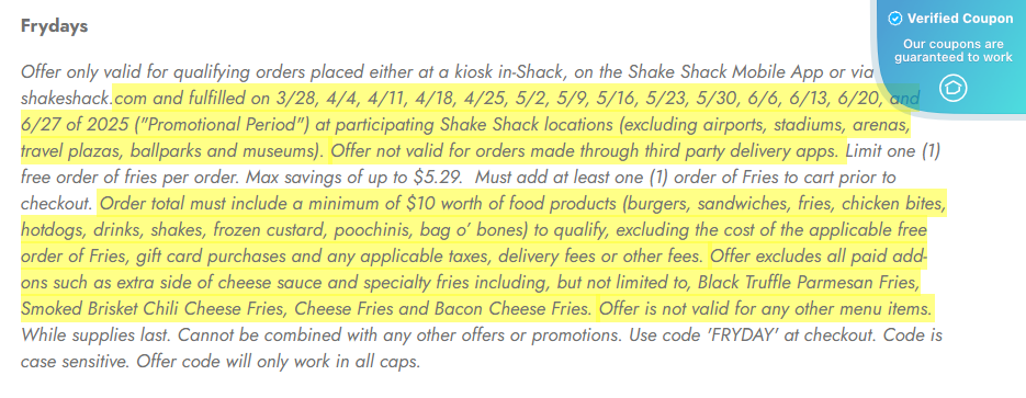 Shake Shack Coupons & Promo Codes for June 2025
