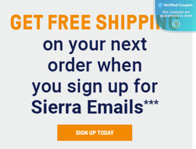 46 Sierra Verified Coupons + Promo Codes for June 2025