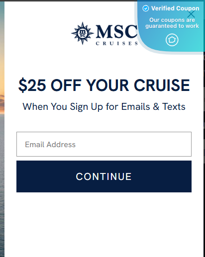 MSC Cruises Coupons - Up to $25 Off (No Codes Needed)