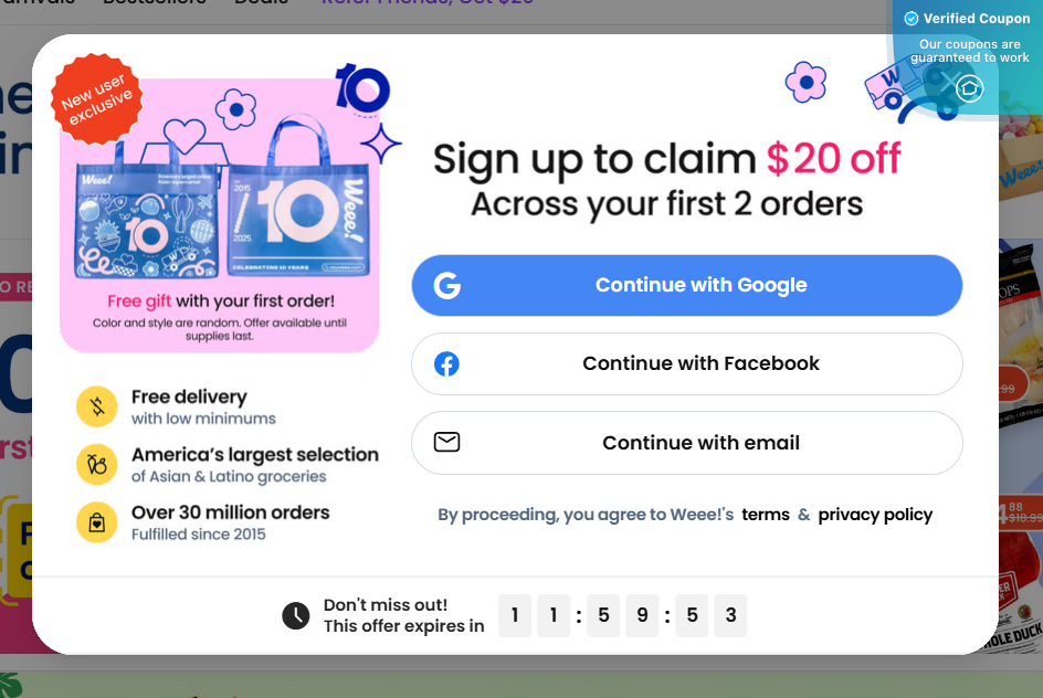 200 Weee! Verified Coupons + Promo Codes for June 2025