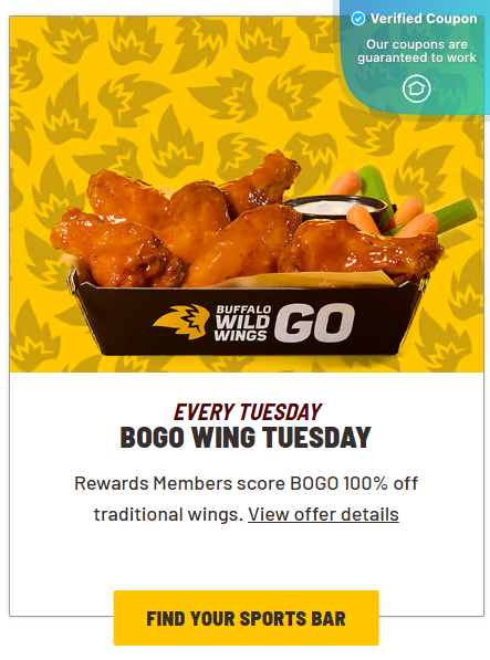 11 Buffalo Wild Wings Deals – Instantly Save Today
