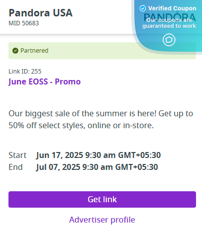 Pandora Jewelry - Coupons & Promo Code for July 2025