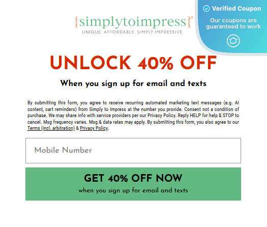 50% Off + Simply To Impress Coupons & Discount Codes