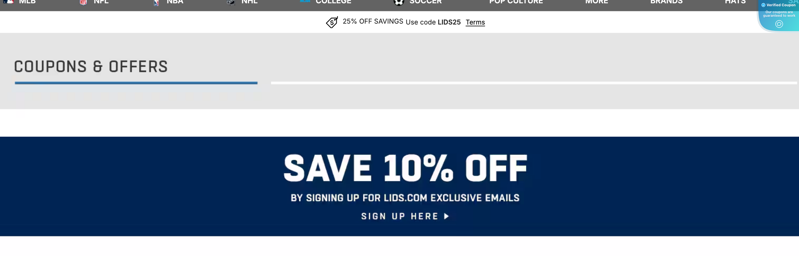 20% Off + Lids Coupons & Promo Codes – August 2025