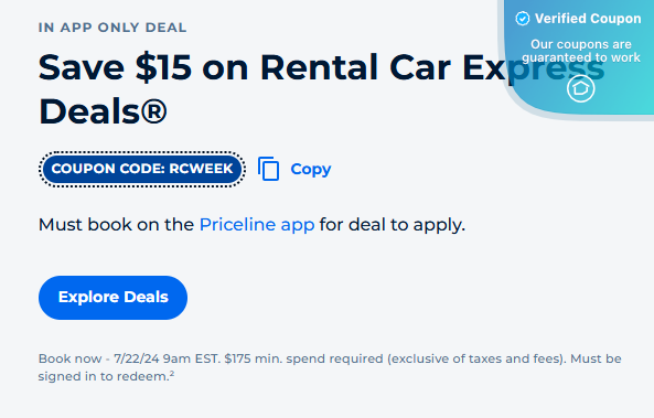 Save up to 15% with Priceline Promo Codes in July 2025