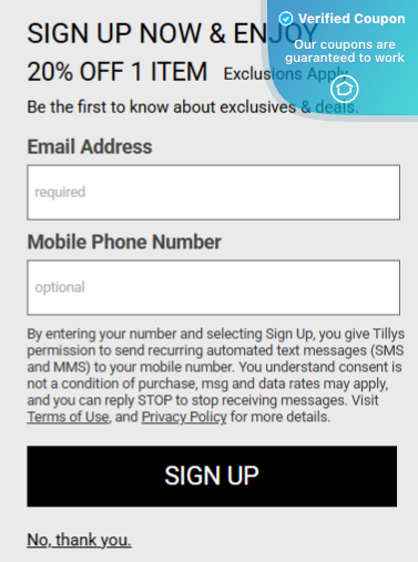 Tillys - Verified Coupons + 1 Promo Code for July 2025