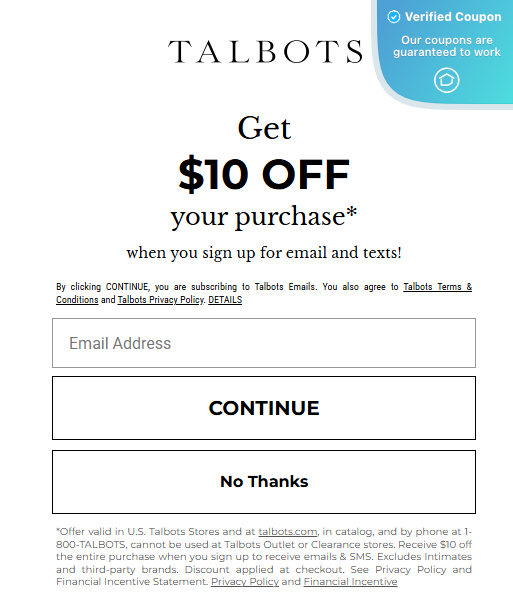 30% Off + Talbots Coupons & Promo Codes – June 2025