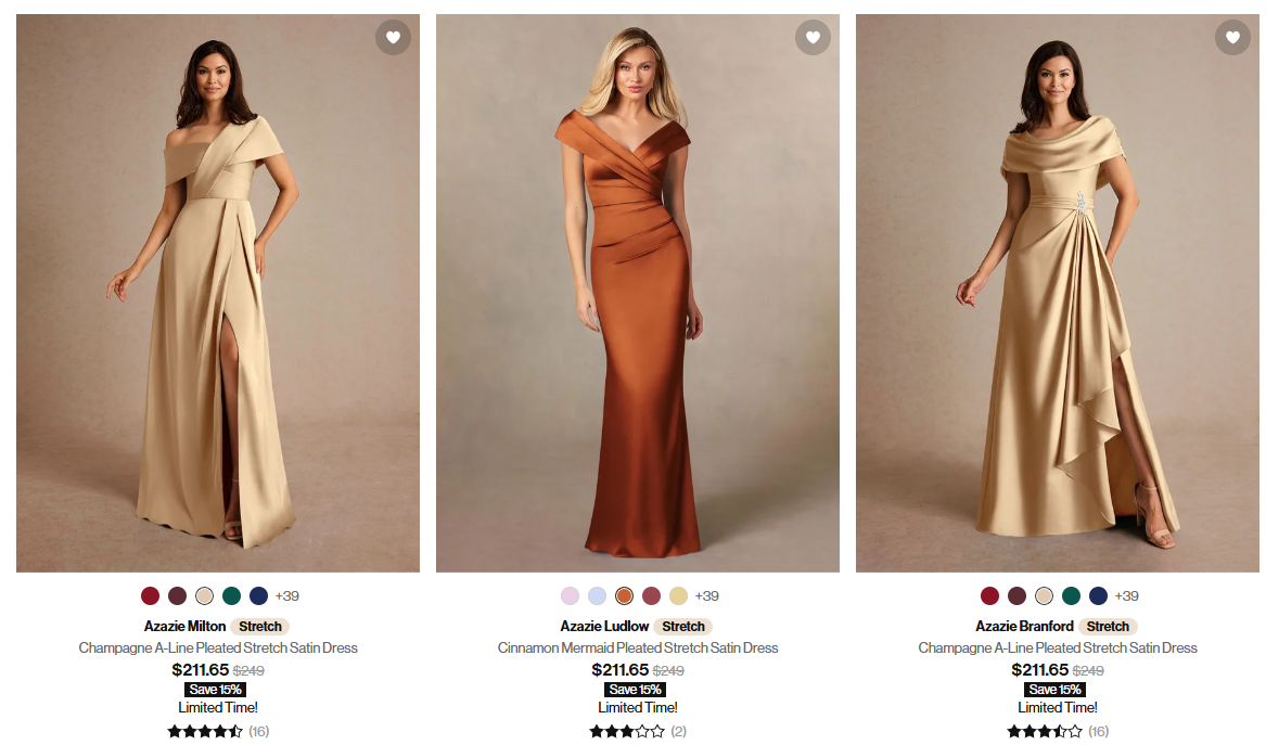 Azazie Verified Promo Codes - Take up to 10% Off (Jul)