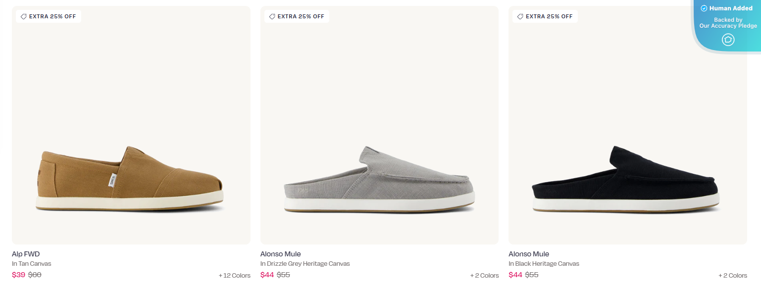 TOMS - Verified Coupons + 1 Promo Code for June 2025