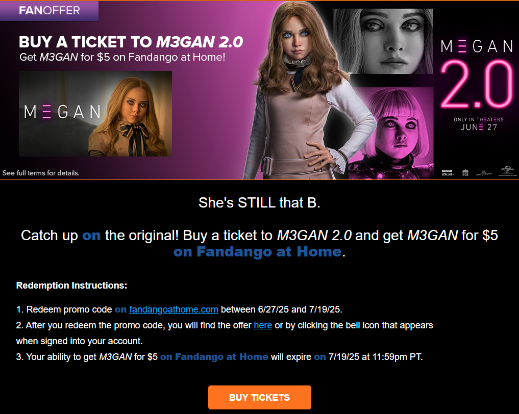 15 Fandango Coupons & Promo Codes for July 2025