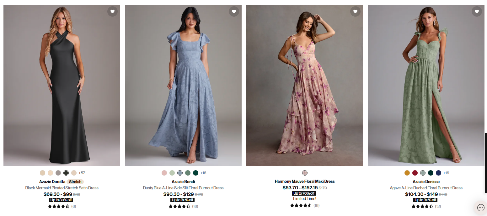 20 Azazie Verified Coupons + Promo Codes for July 2025