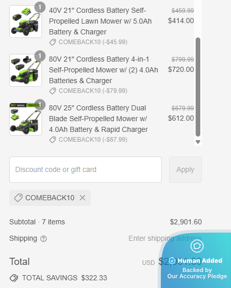 Greenworks Verified Promo Codes - Enjoy up to 15% Off