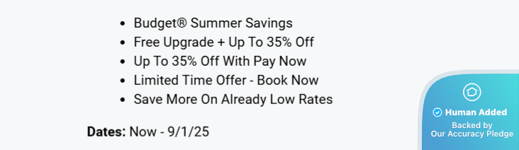 26 Budget Car Rental Coupons & Discount Codes for Sep