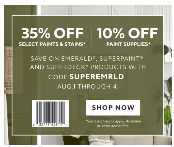 Sherwin-Williams - Coupons & Promo Code for August 2025