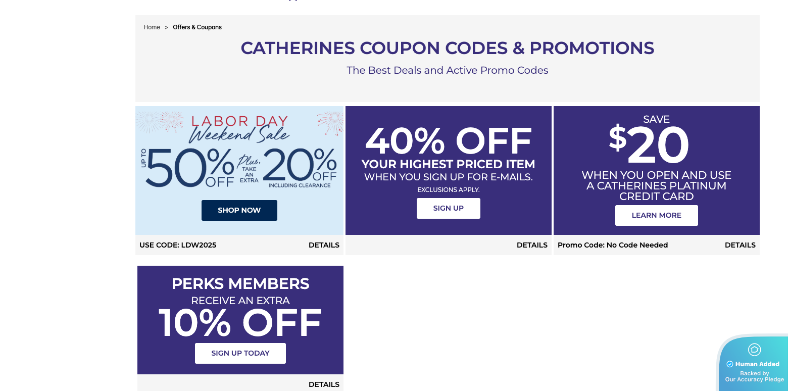 38 Catherines Coupons & Promo Codes for September 2025