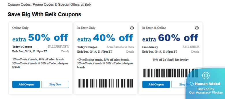 Belk Verified Promo Codes - Save up to 15% Off (Sep 25)