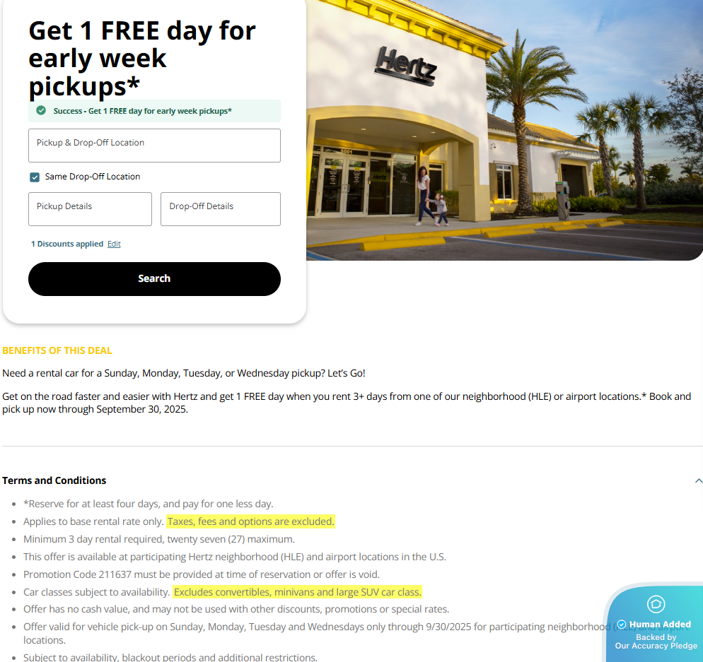 Hertz Verified Discount Codes - Enjoy up to 10% Off