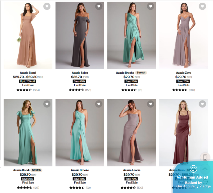 22 Azazie Coupons & Promo Codes for September 2025