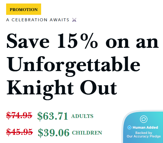 Medieval Times Verified Promo Codes: Enjoy up to 10% Off