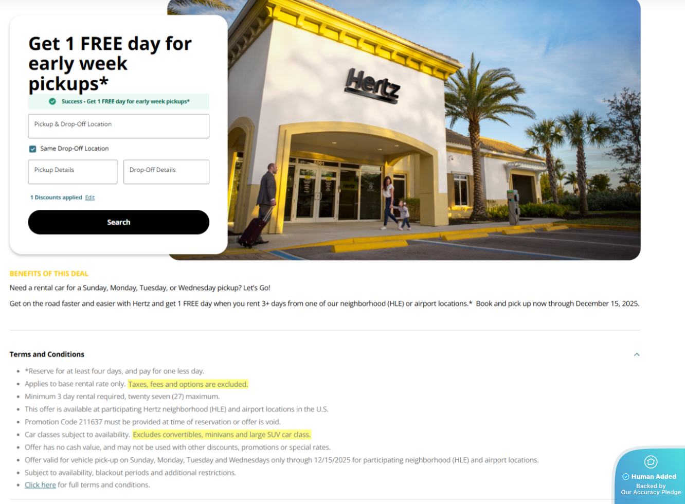 Save up to 15% with Hertz Discount Codes in October 25