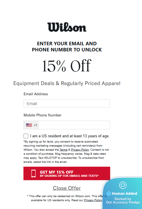 $20 Off + Wilson Coupons & Promo Codes – October 2025