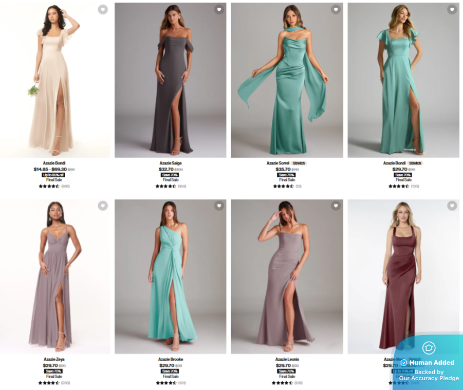 19 Azazie Coupons & Promo Codes for October 2025