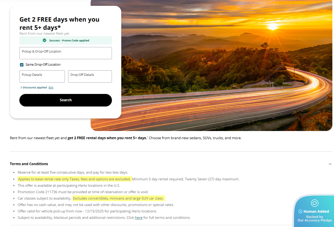 Hertz Verified Discount Codes - Enjoy up to 10% Off