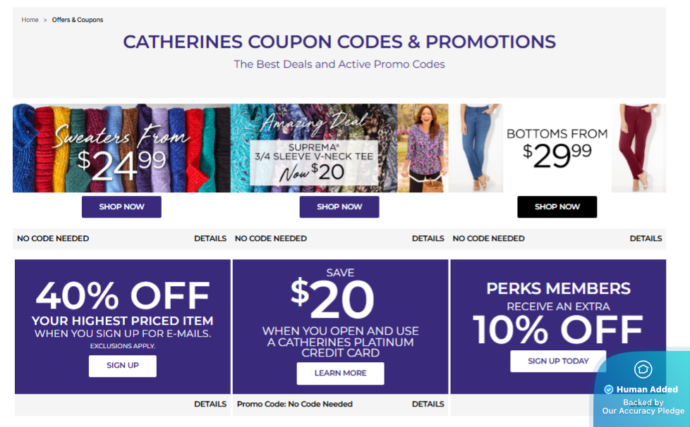 39 Catherines Coupons & Promo Codes for October 2025