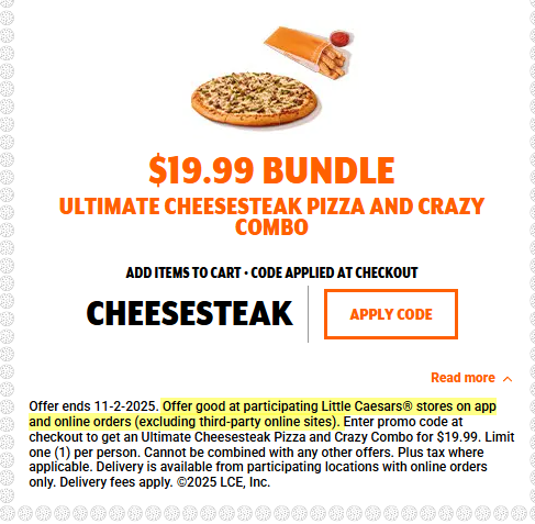 $5 Off + Little Caesars Coupons & Promo Codes – Oct 25