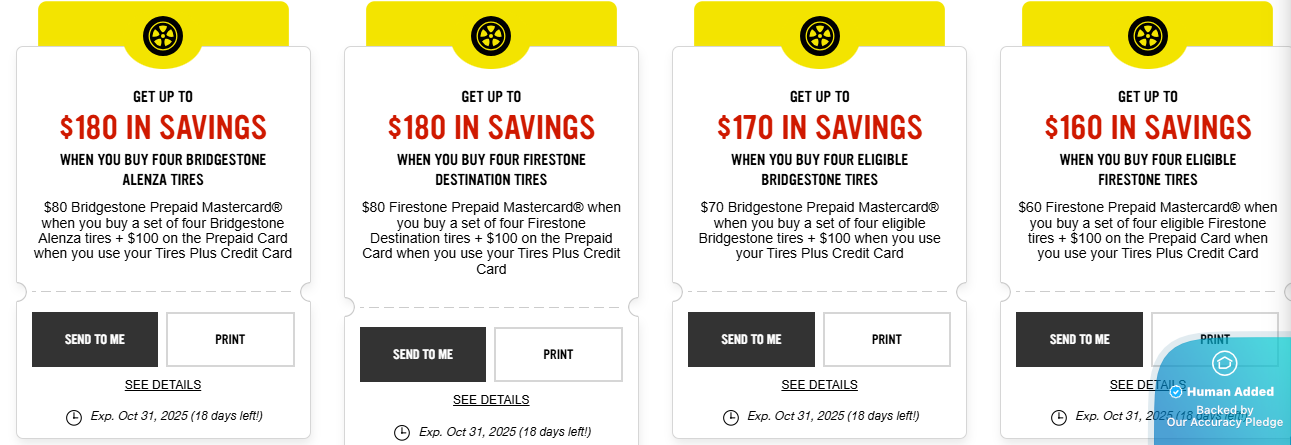 11 Tires Plus Offers & Deals: Verified Savings in Oct