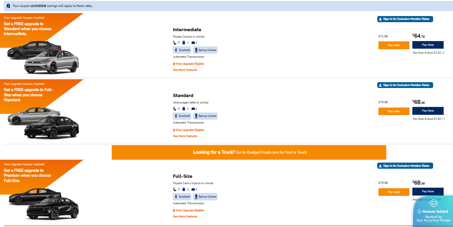 16 Budget Car Rental Coupons & Discount Codes for Oct