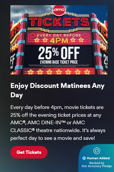 AMC Coupons - Up to 50% Off (No Codes Needed in Oct 25)