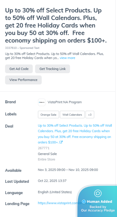 20% Off + Vistaprint Coupons & Promo Codes – Nov 2025