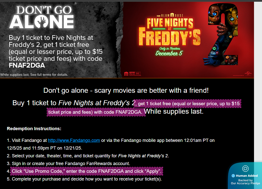 13 Fandango Coupons & Promo Codes for December 2025