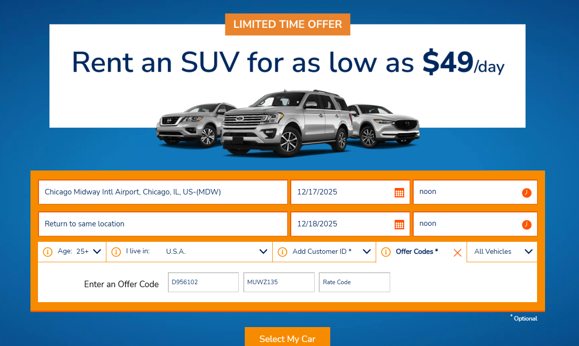 25% Off + Budget Car Rental Coupons & Discount Codes