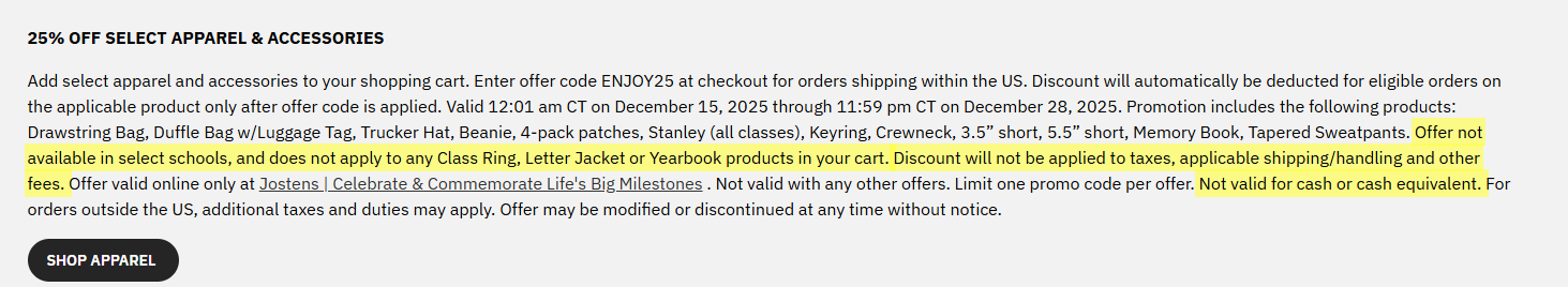 11 Jostens Coupons & Promo Codes for December 2025