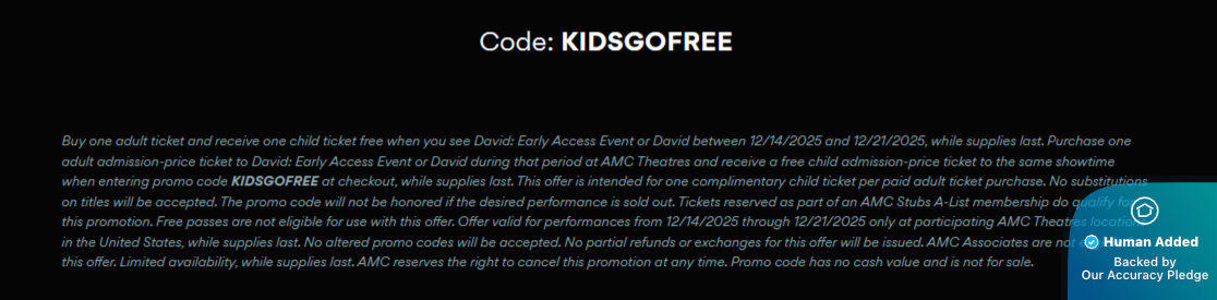 AMC - Verified Coupons + 1 Promo Code for December 2025