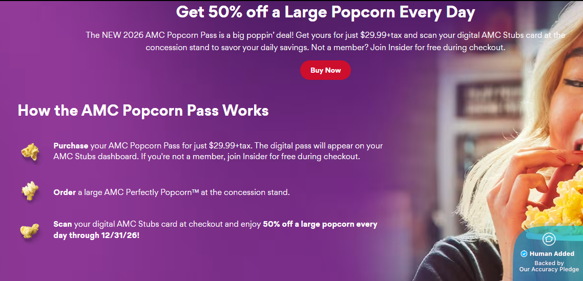 AMC Coupons - Up to 20% Off (No Codes Needed in Dec 25)