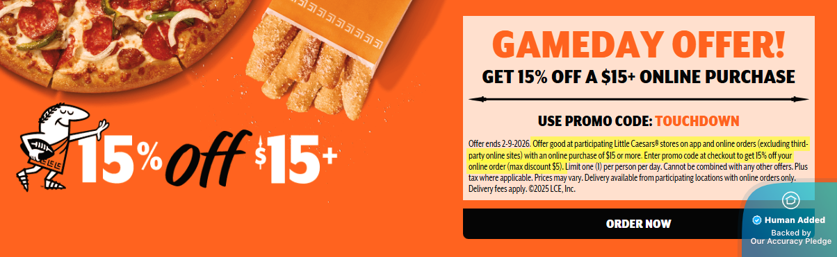 $5 Off + Little Caesars Coupons & Promo Codes – Dec 25