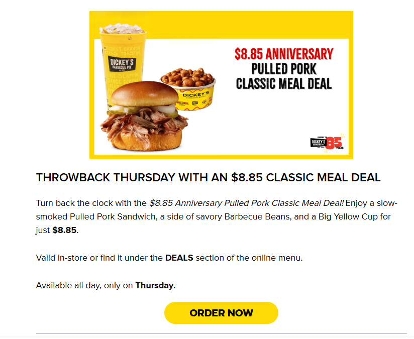 $10 Off + Dickey's Barbecue Pit Coupons & Promo Codes