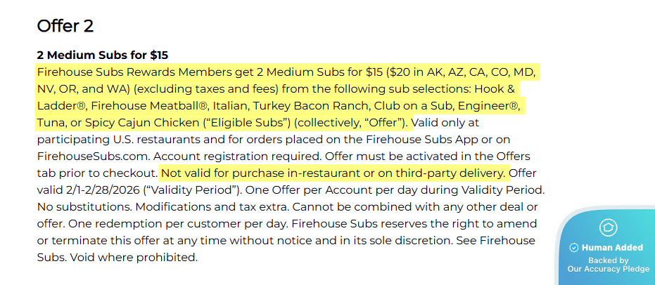 Firehouse Subs Coupons - 50% Off (Hand Tested Daily)