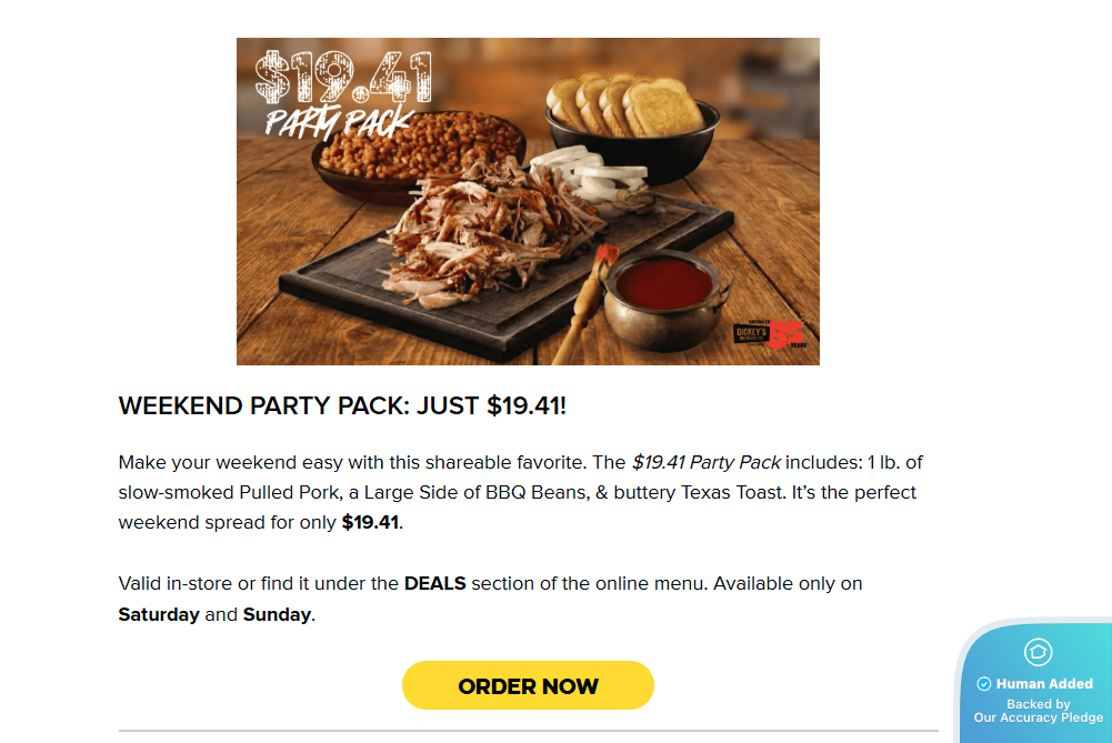 Dickey's Barbecue Pit Coupons & Promo Codes: 10% off