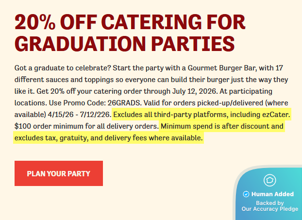 Red Robin Coupons & Promo Codes for May '26: 20% off