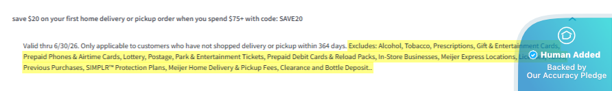 Meijer Coupons & Promo Codes for June '26: $20 off
