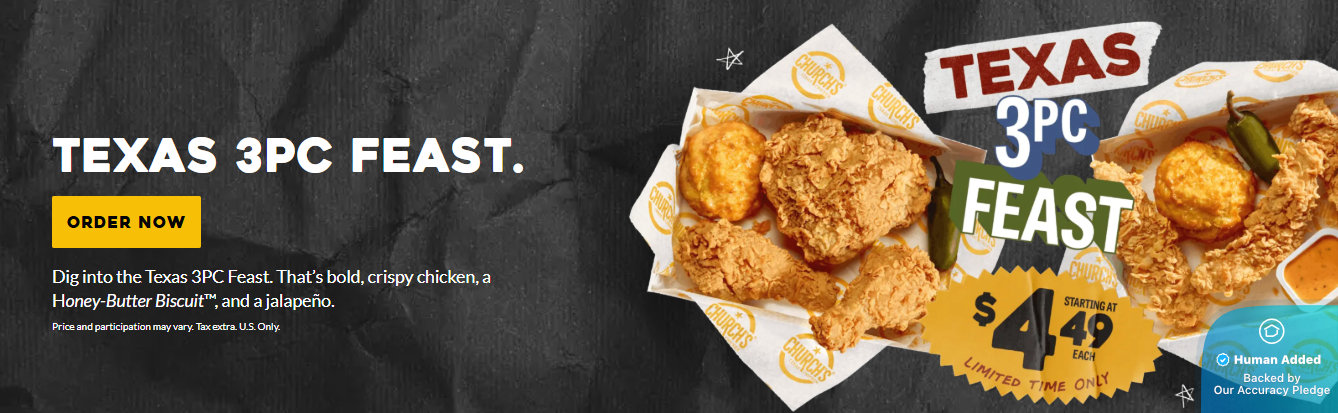 Church's Texas Chicken Coupons & Promo Codes: $25 off